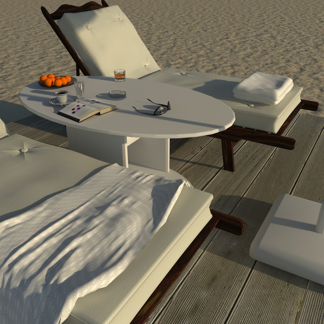 Sunbed Scene 3d Model