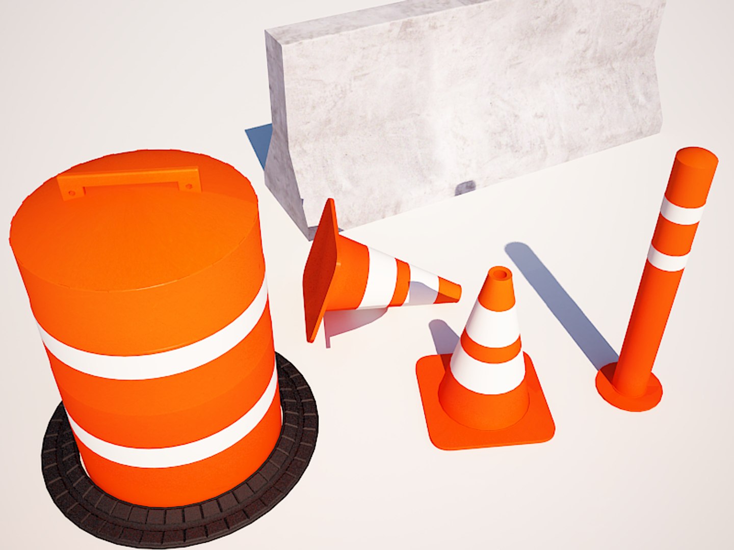 3d Street Cone Blocker Model