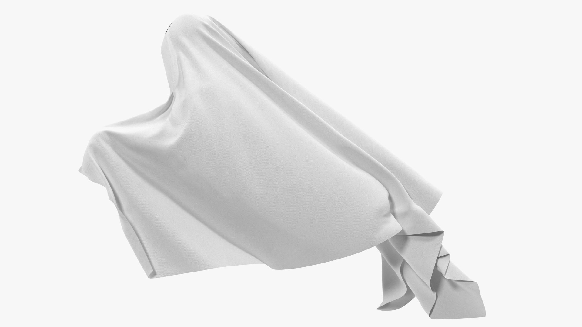 White ghost sheet flying model - TurboSquid 1529366
