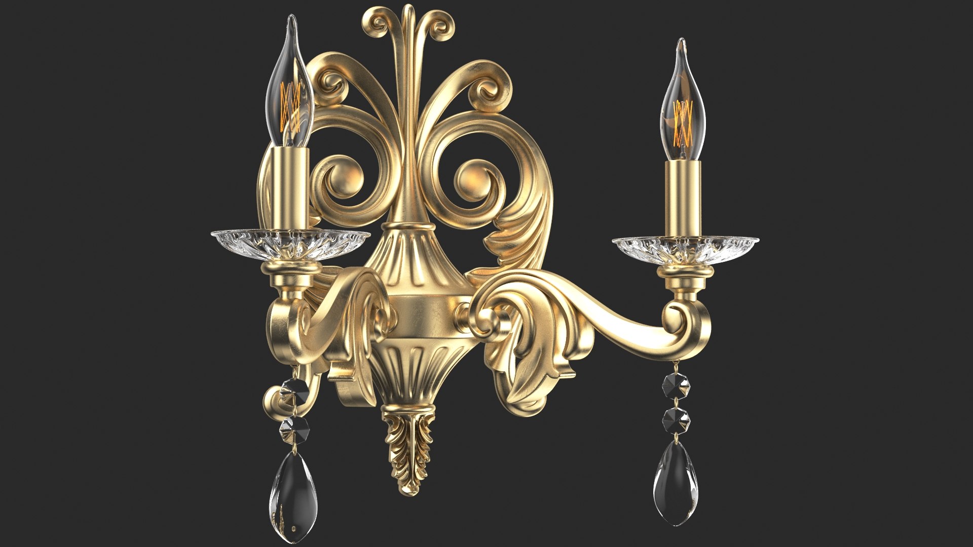 3D Detailed Classic Wall Light Model - TurboSquid 2146193