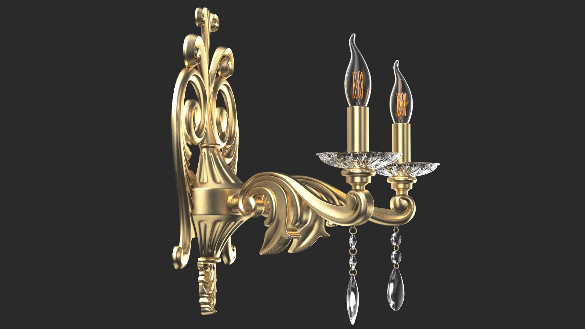 3D Detailed Classic Wall Light Model - TurboSquid 2146193