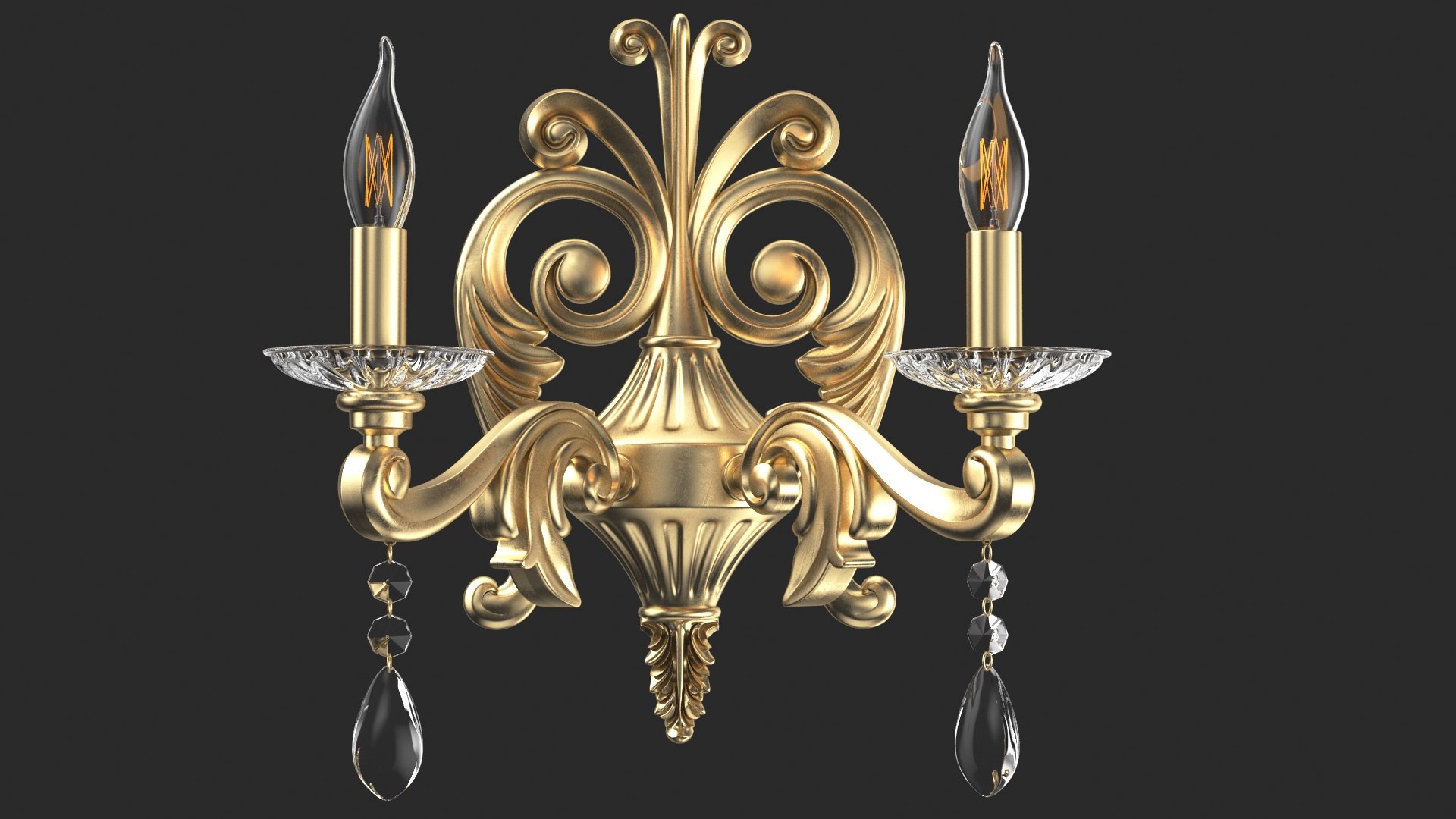 3D Detailed Classic Wall Light Model - TurboSquid 2146193