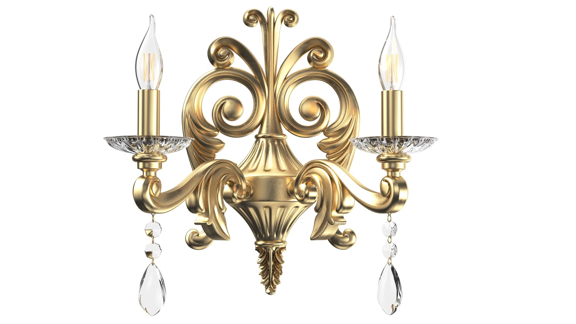 3D Detailed Classic Wall Light Model - TurboSquid 2146193
