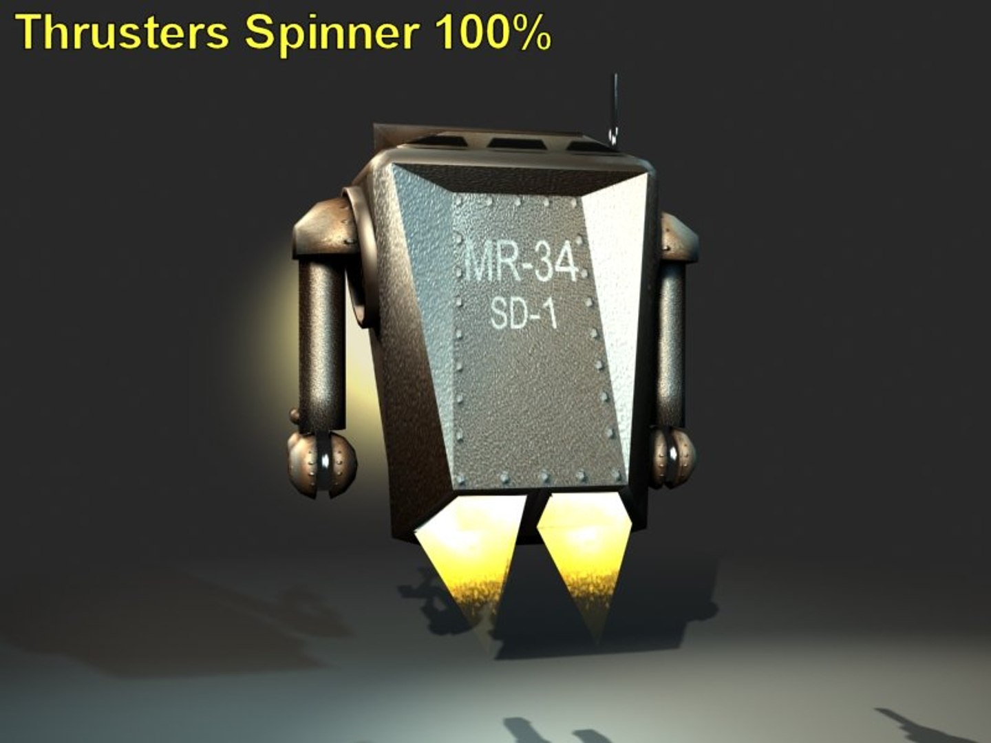 rusty maintenance robot rigging 3d model