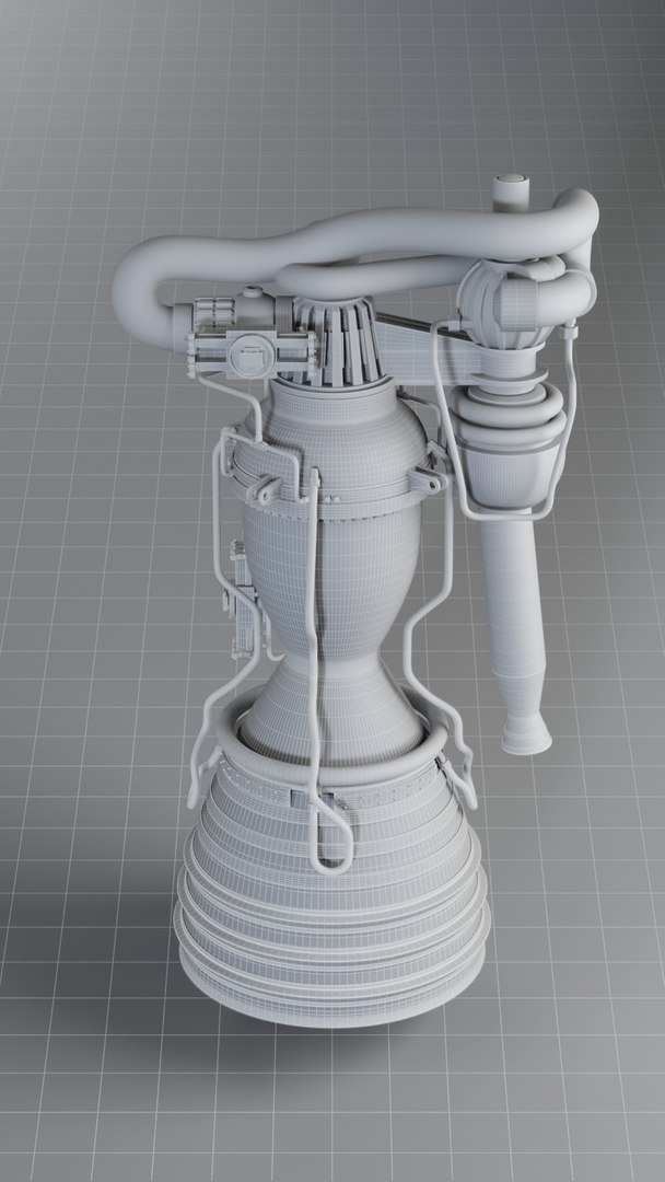 Merlin Rocket Engine 1c 3D Model - TurboSquid 1411669