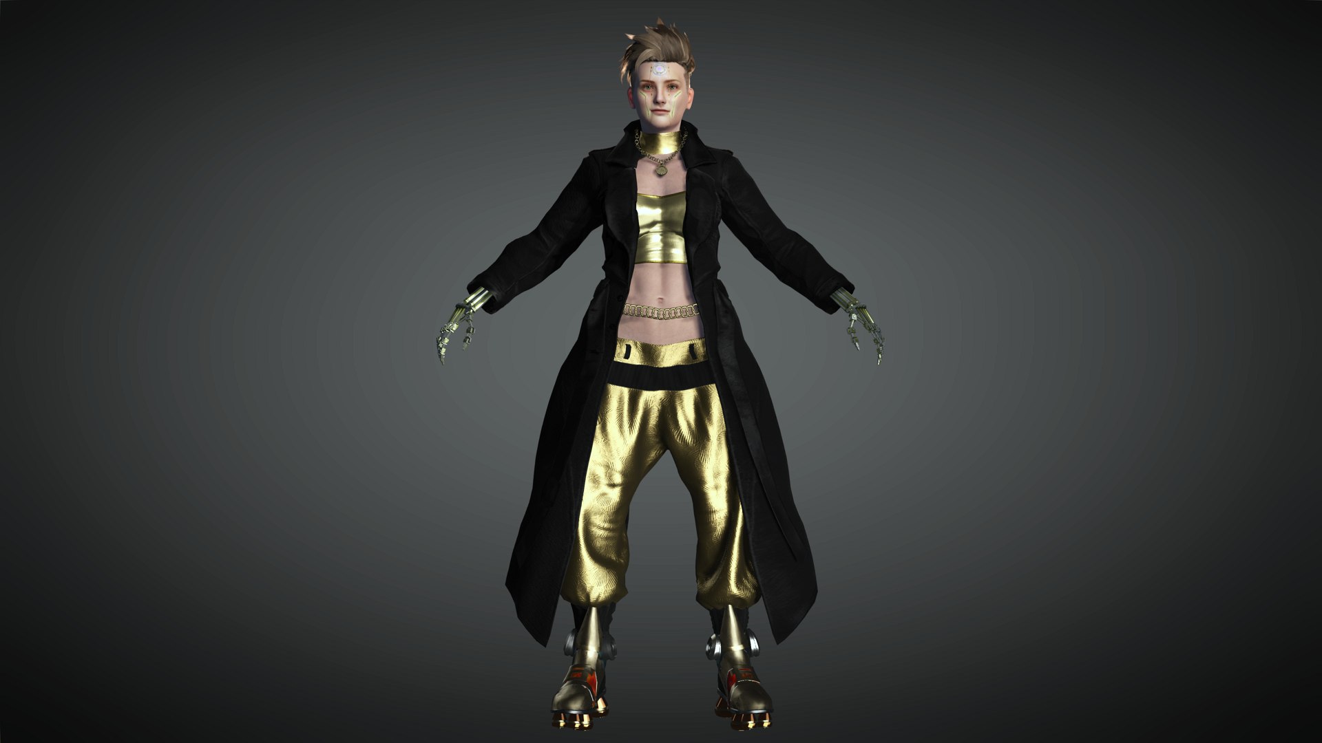 Cyber Punk Female Character 09 3D Model - TurboSquid 1888470