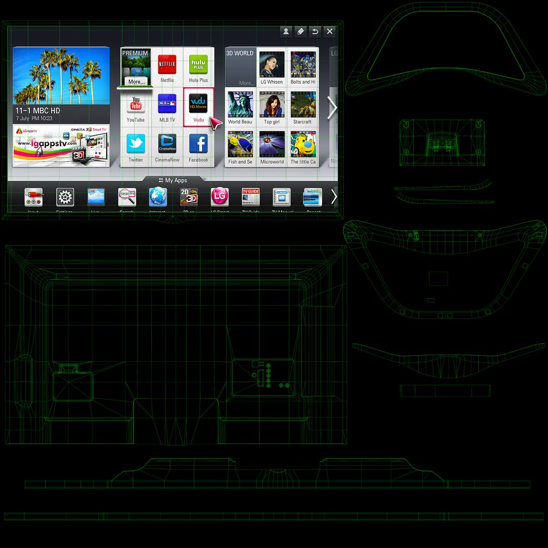 3d Lg 42ln570v Model