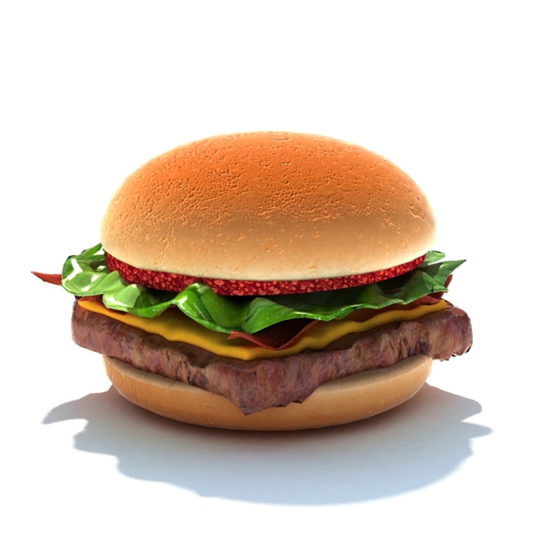junior bacon cheeseburger 3d model