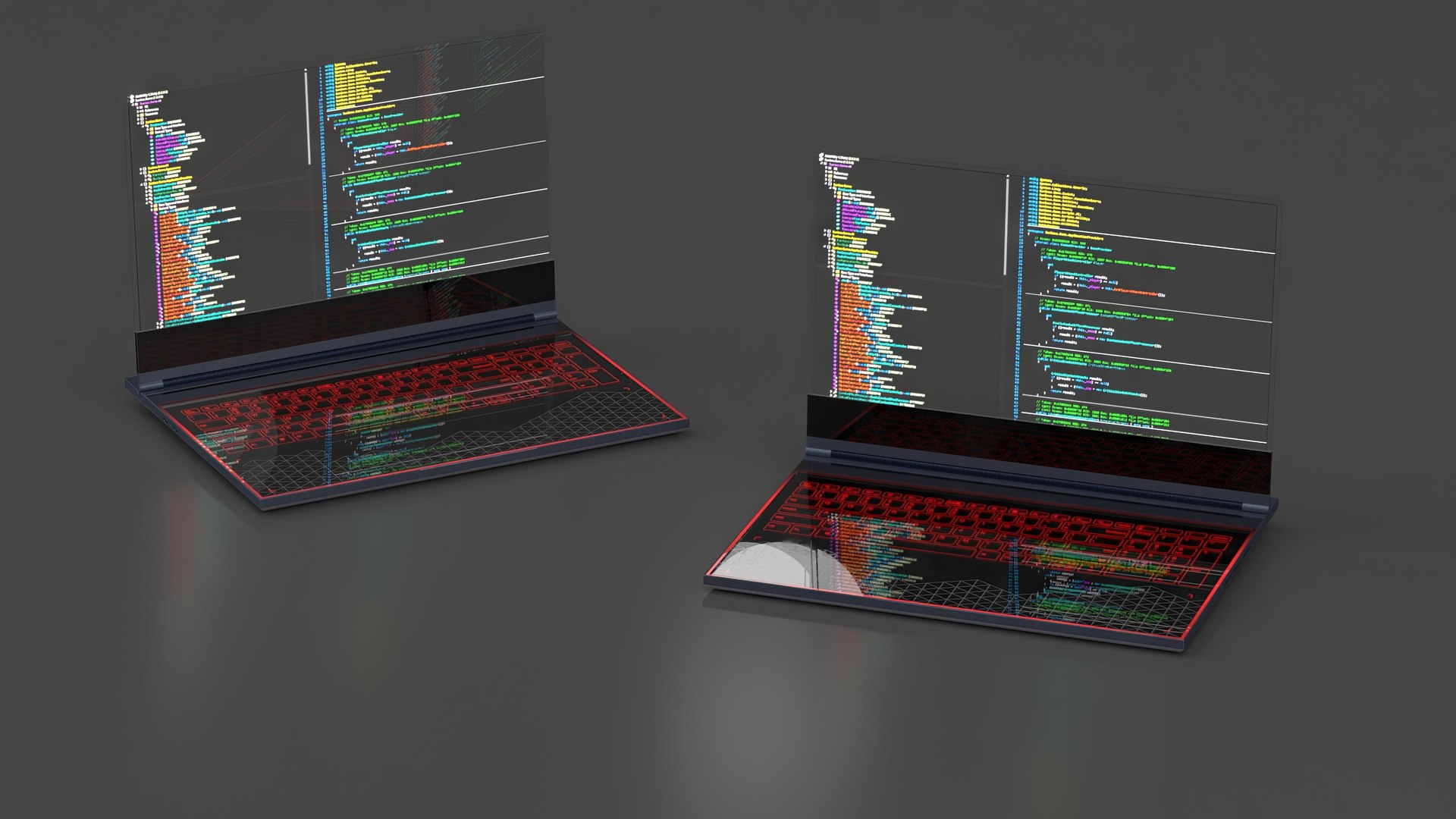3D Modern Laptop With A Transparent Display - TurboSquid 2221449