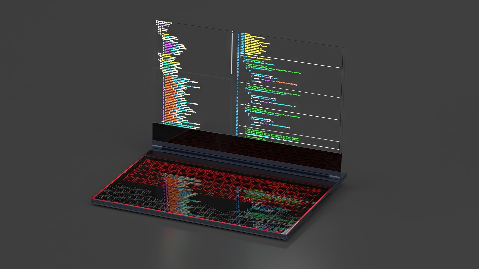 3D Modern Laptop With A Transparent Display - TurboSquid 2221449