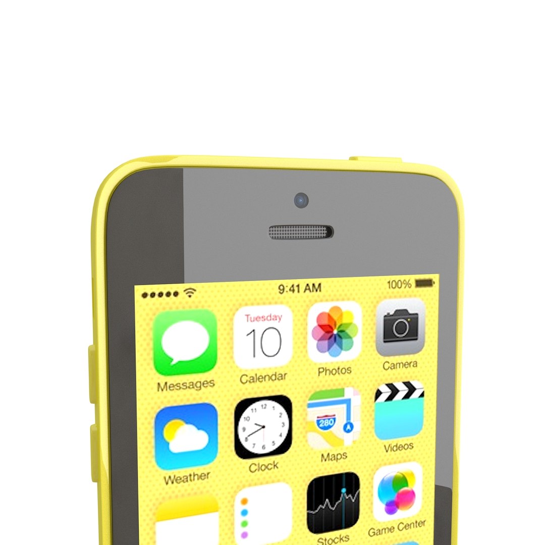 Apple Iphone 5c Yellow 3d Max