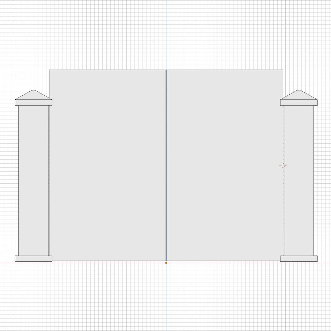 Black Wrought Iron Gate With Decorative Pillars Low Poly PBR 3D Model ...