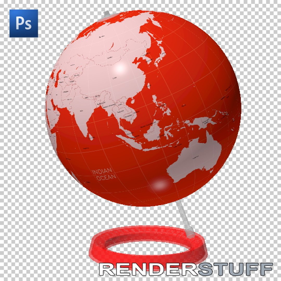 3d V-ray Globe Earth Colored