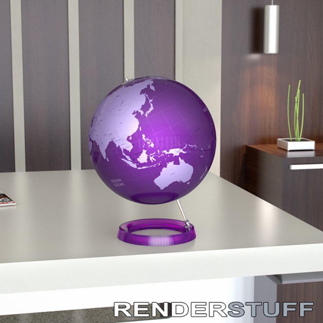 3d V-ray Globe Earth Colored