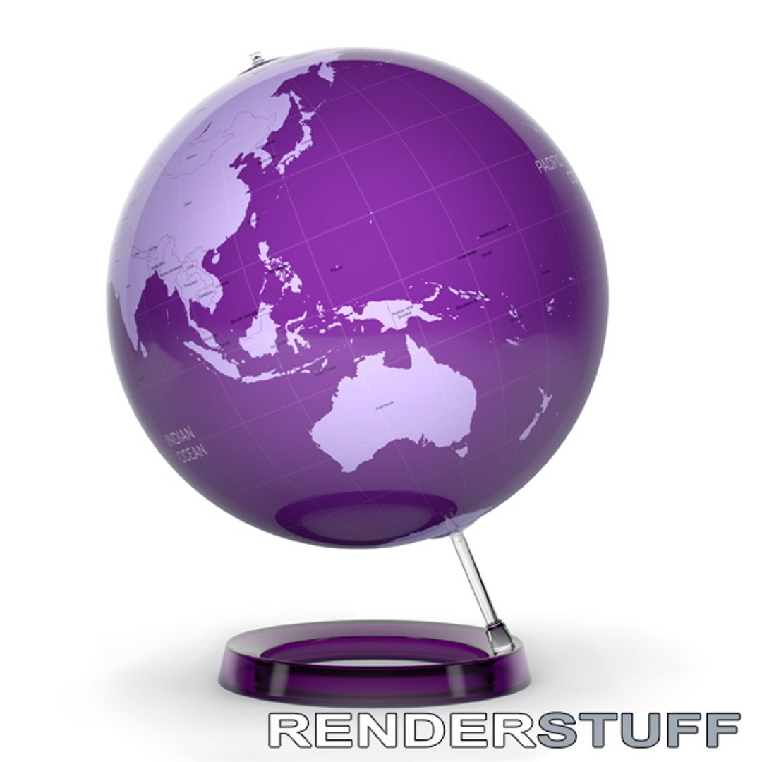 3d V-ray Globe Earth Colored
