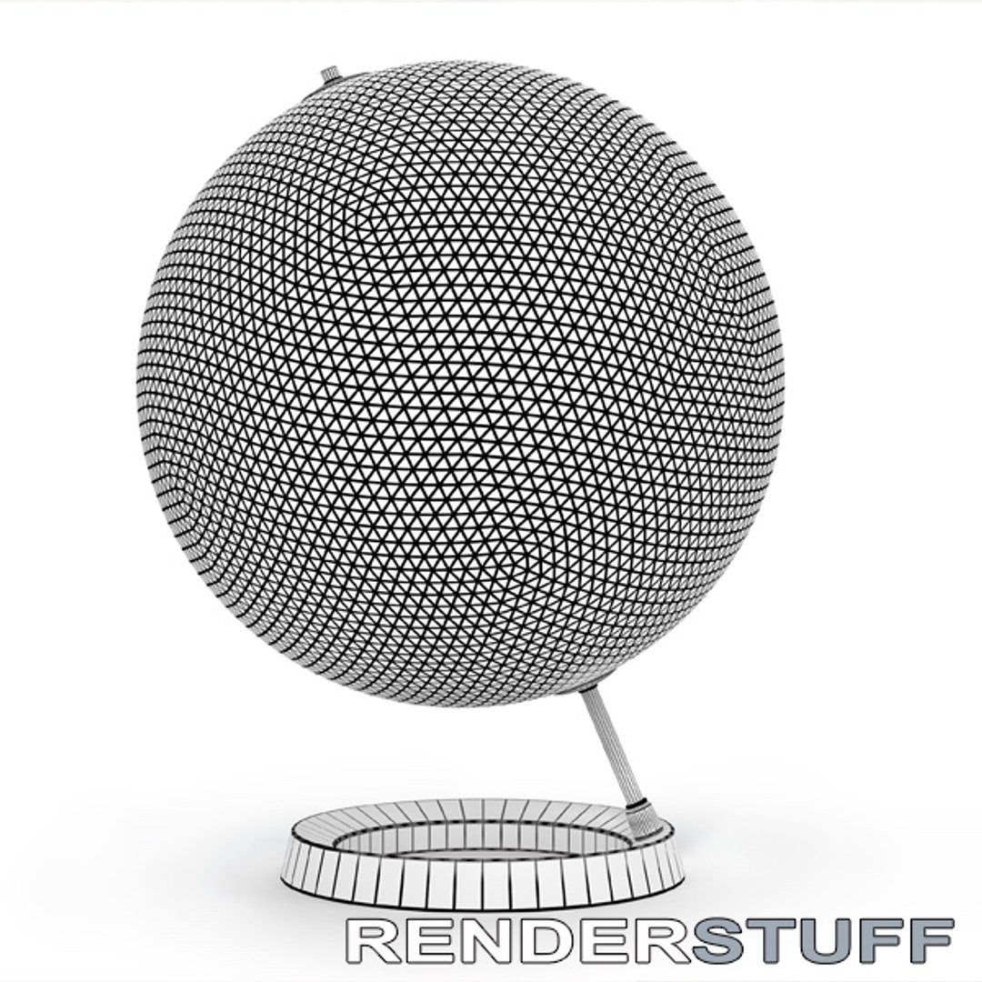 3d V-ray Globe Earth Colored