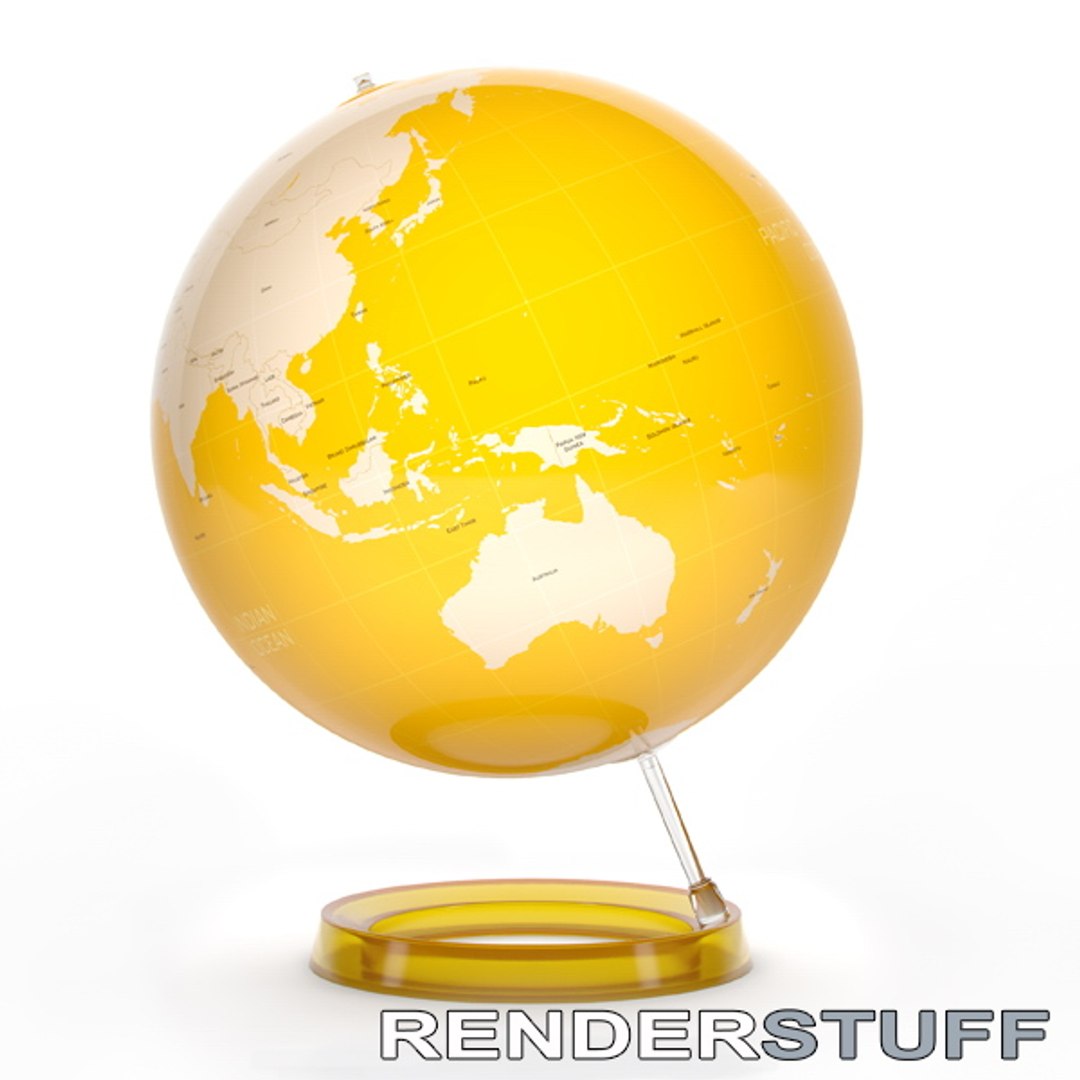 3d V-ray Globe Earth Colored