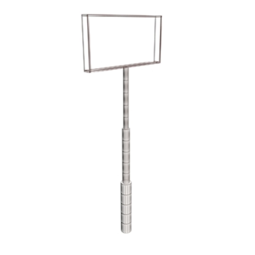 Illuminated Pole Sign Freestanding 3d Model