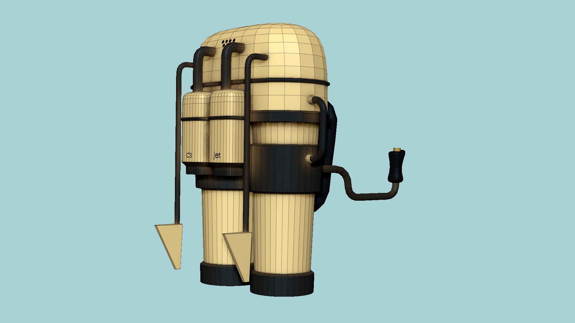 3D Jetpack C08 Gold - SciFi Character Design - TurboSquid 1888898