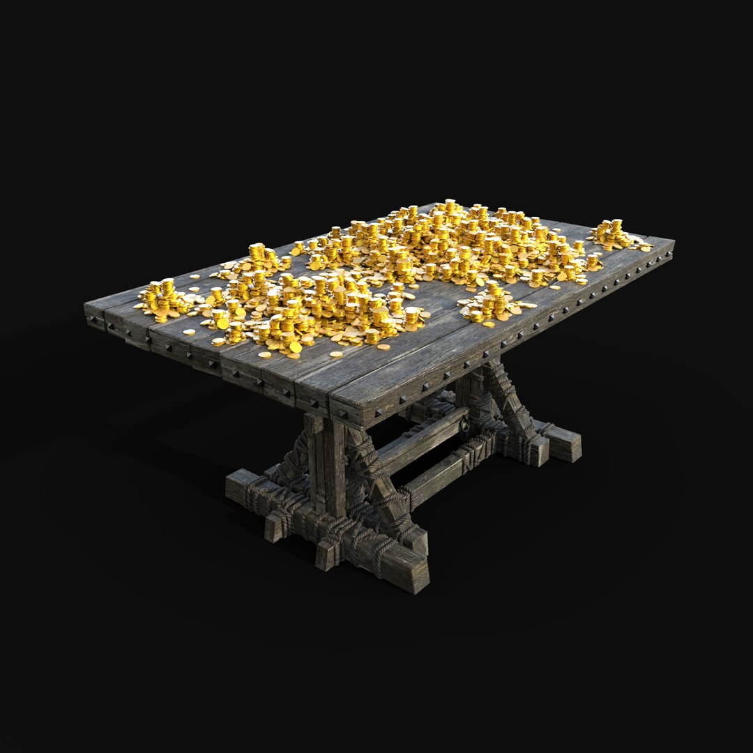 TREASURE GOLD PILE CHEST TABLE LOOT LOOTBOX PIRATE PACK 3D - TurboSquid ...