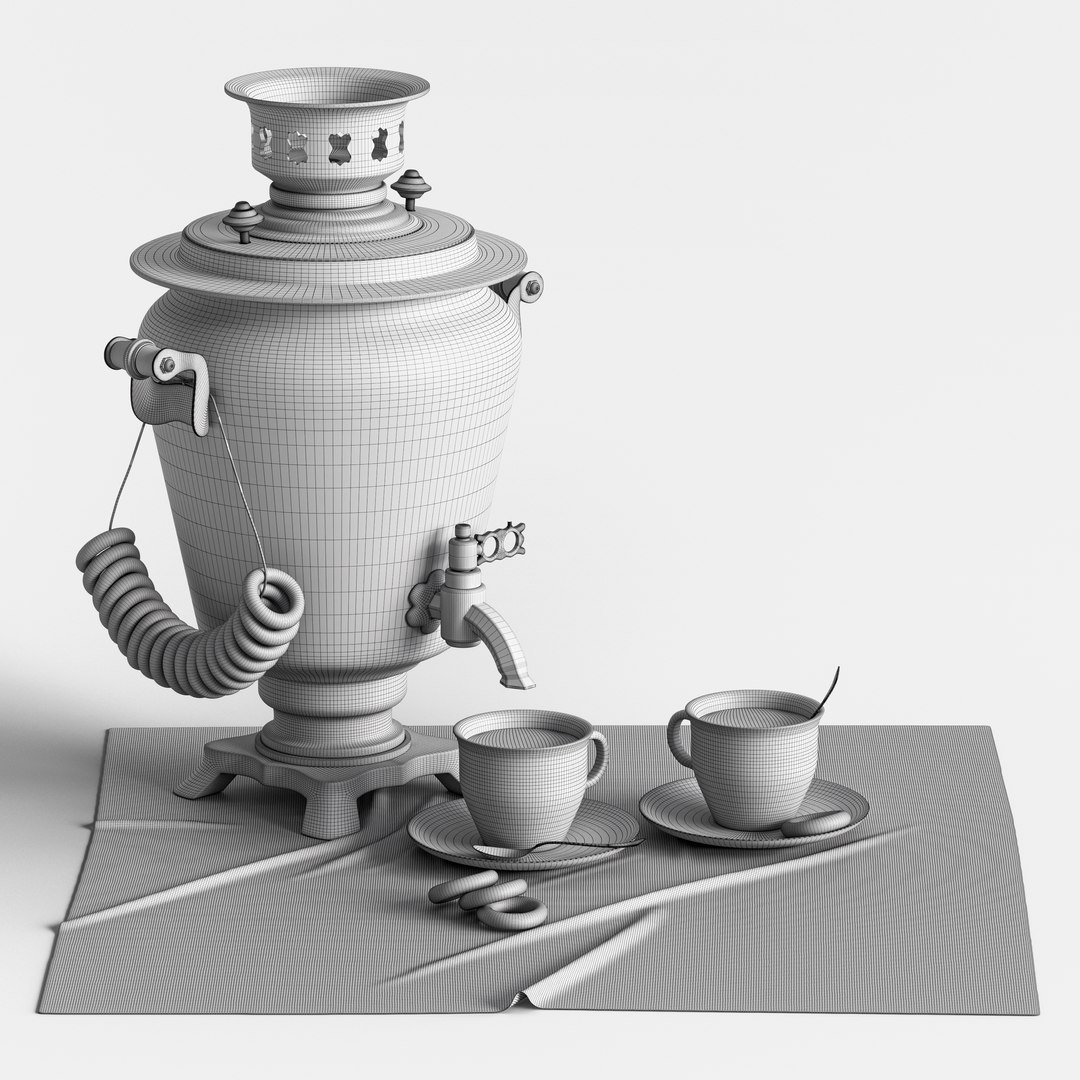 Samovar With Bagels 3D Model - TurboSquid 2000572