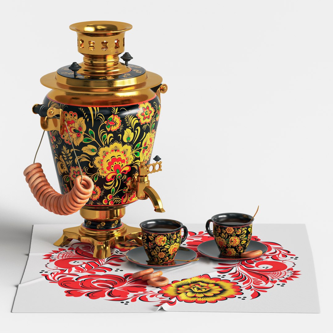 Samovar With Bagels 3D Model - TurboSquid 2000572