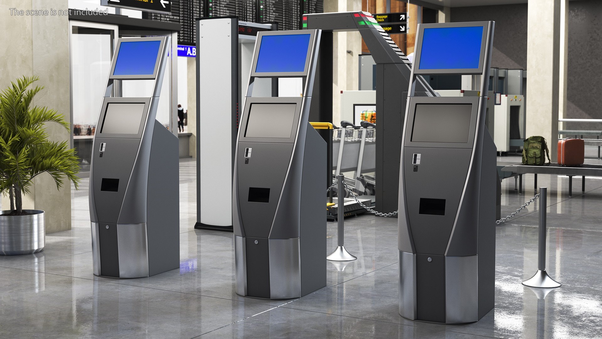 Airport Smart Self Check In Terminals Collection 3D - TurboSquid 2429528
