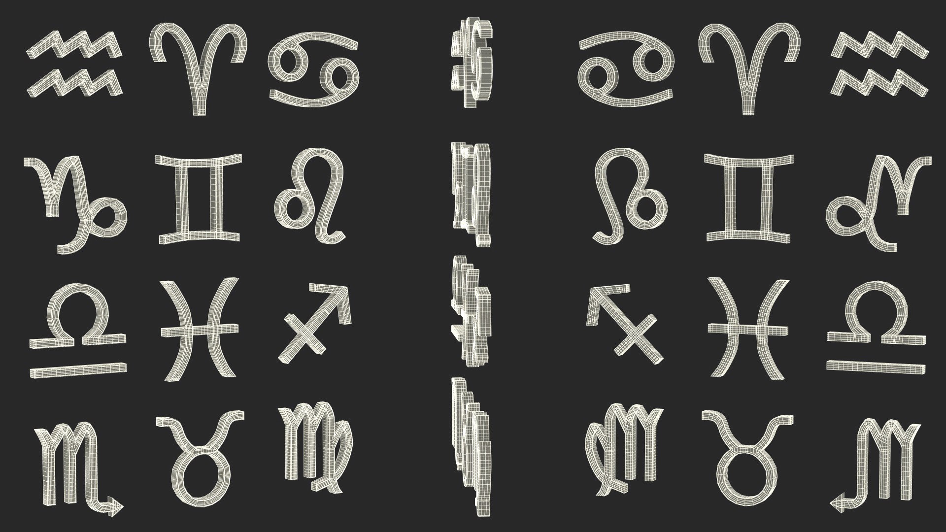 Zodiac Signs Silver model - TurboSquid 2062936