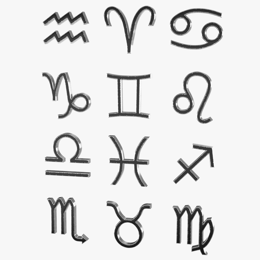 Zodiac Signs Silver model - TurboSquid 2062936