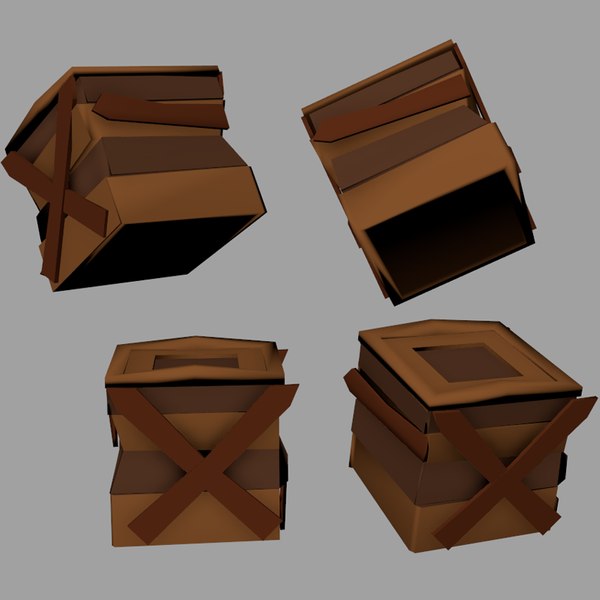 obj box mesh cartoon