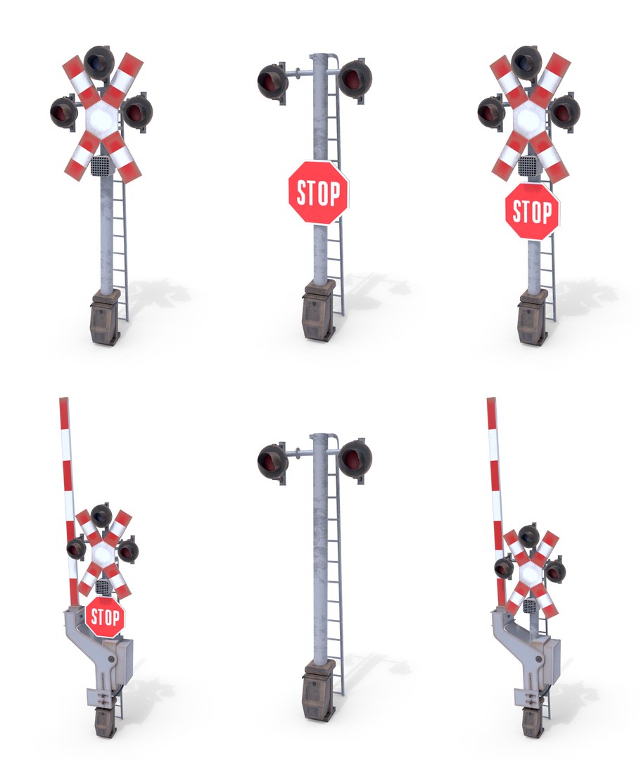 Pack Rail Crossing Traffic Light Model - TurboSquid 1481931