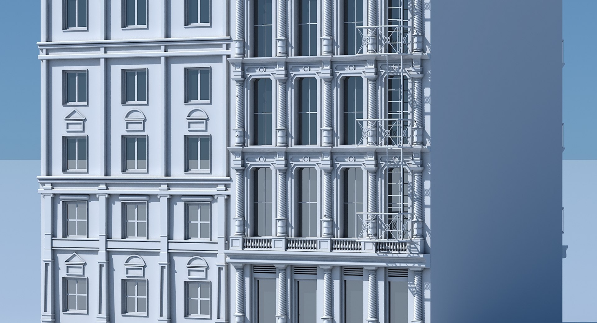 3D model tenement building facade 03 - TurboSquid 1302927