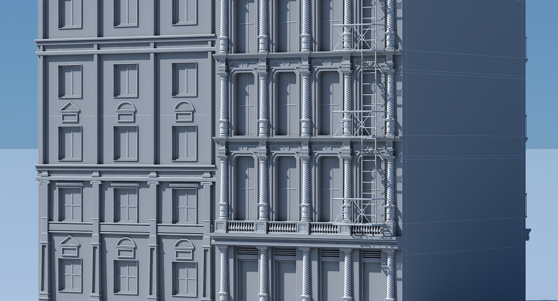 3D model tenement building facade 03 - TurboSquid 1302927