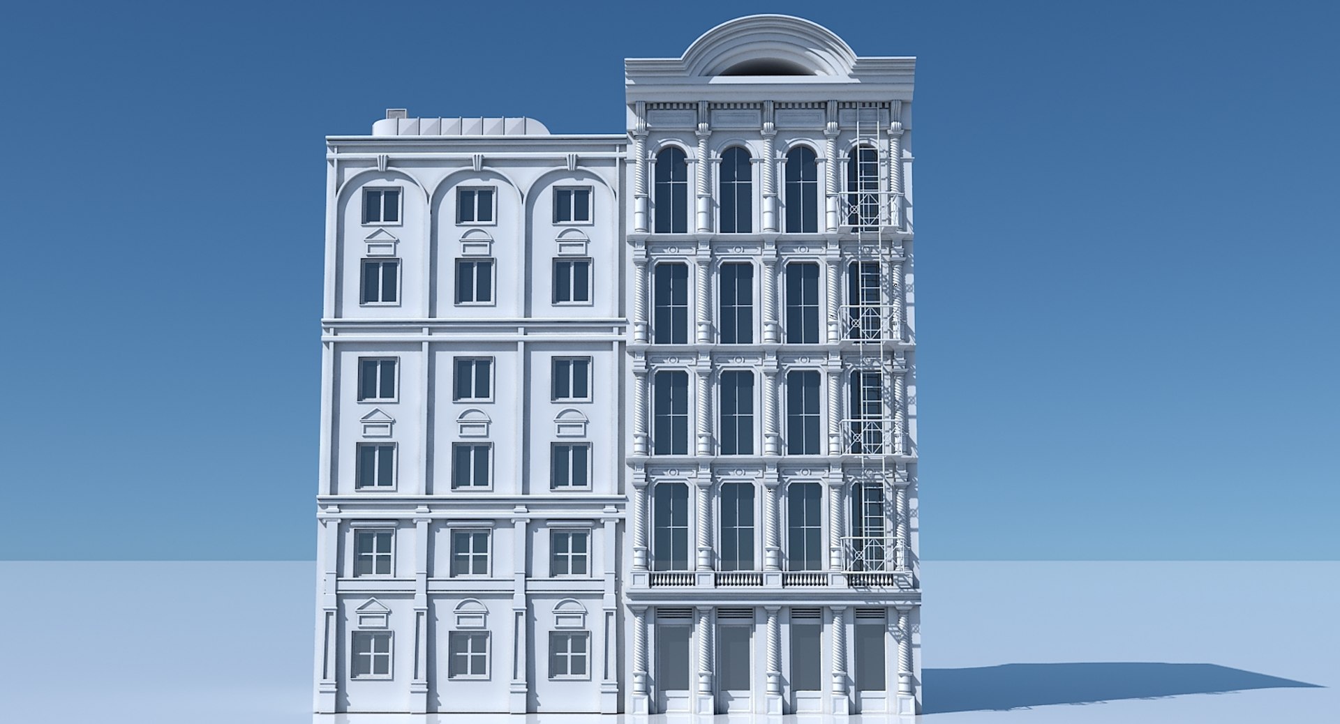 3D model tenement building facade 03 - TurboSquid 1302927
