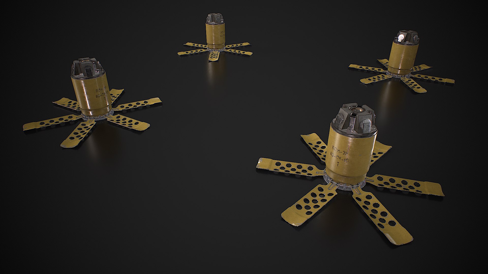 3D Model Anti-personnel Fragmentation Mine PON-2 With Circular Effect Low-poly - TurboSquid 2233964