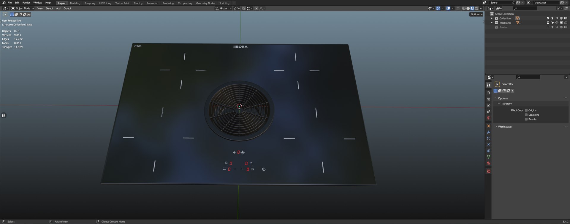 Bora Basic Hyper Cooktop 3D - TurboSquid 2061632