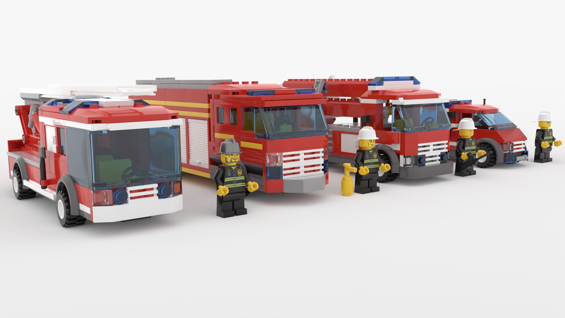3D Lego Firefighting Vehicles - TurboSquid 2064521