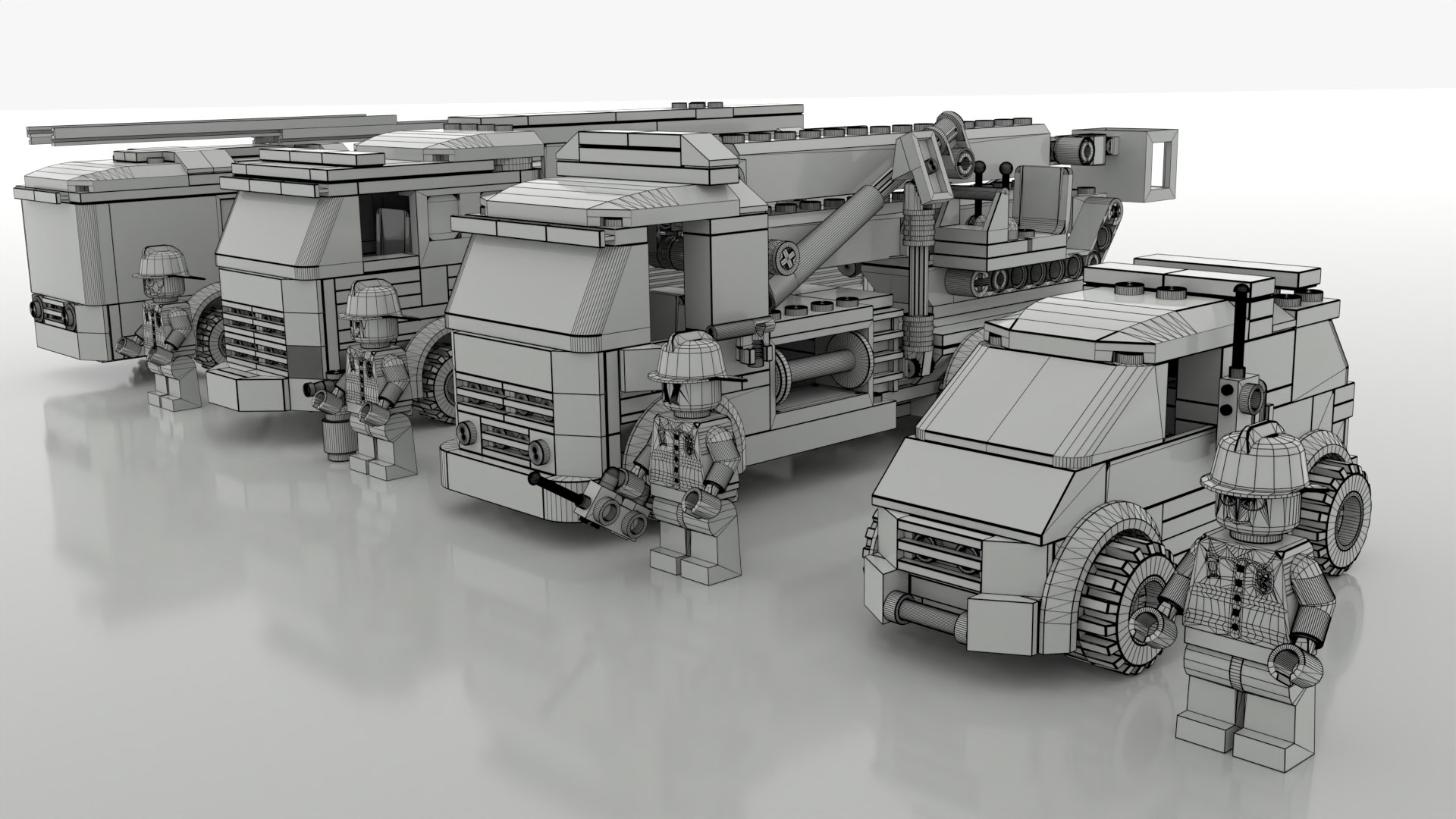 3D Lego Firefighting Vehicles - TurboSquid 2064521