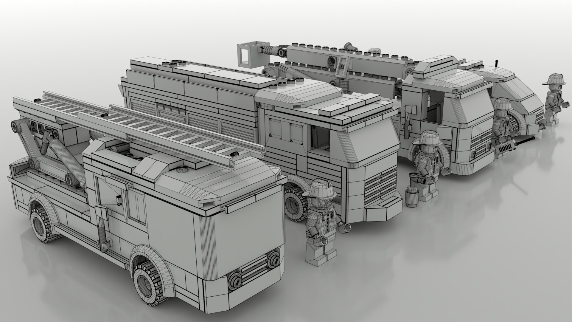 3D Lego Firefighting Vehicles - TurboSquid 2064521