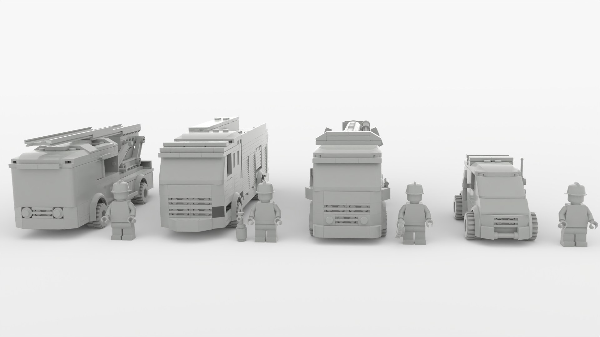 3D Lego Firefighting Vehicles - TurboSquid 2064521