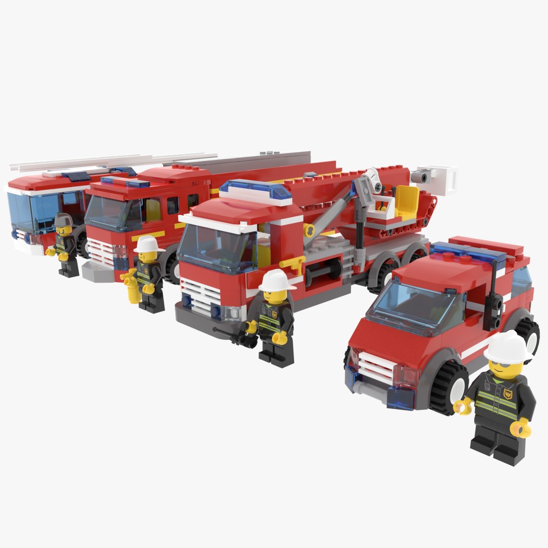 3D Lego Firefighting Vehicles - TurboSquid 2064521