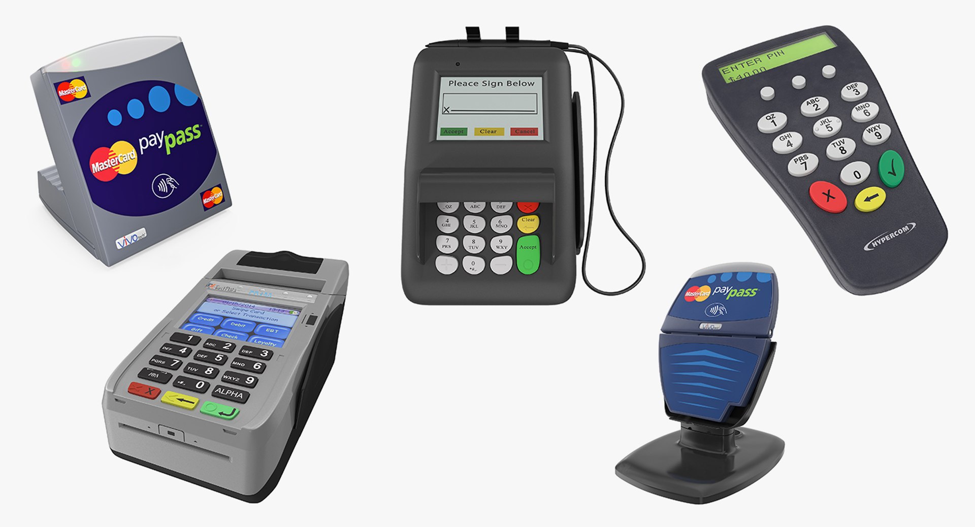 3D Credit Card Terminals - TurboSquid 1236452