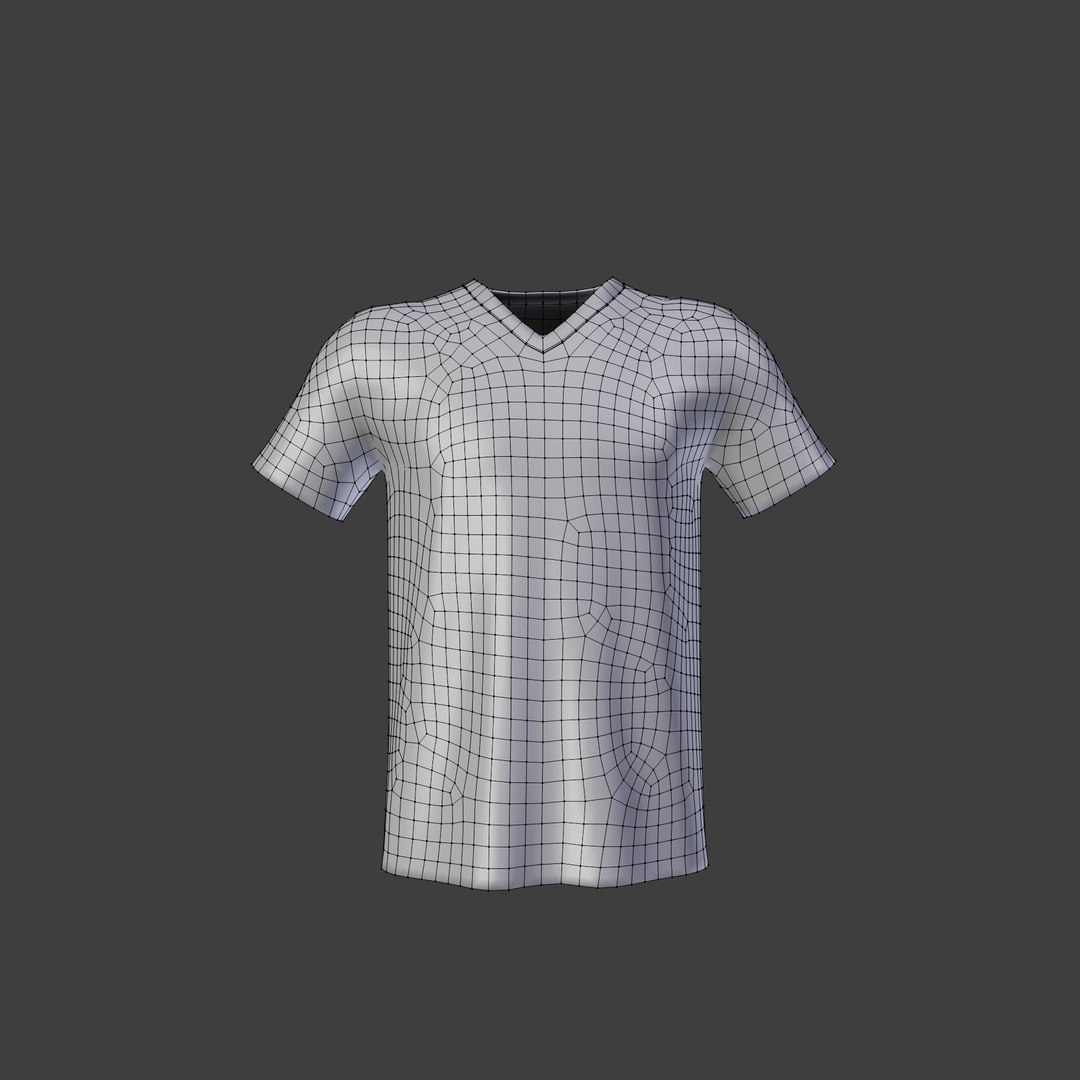 3D Model V-neck Short Sleeve T-shirt - TurboSquid 1412305