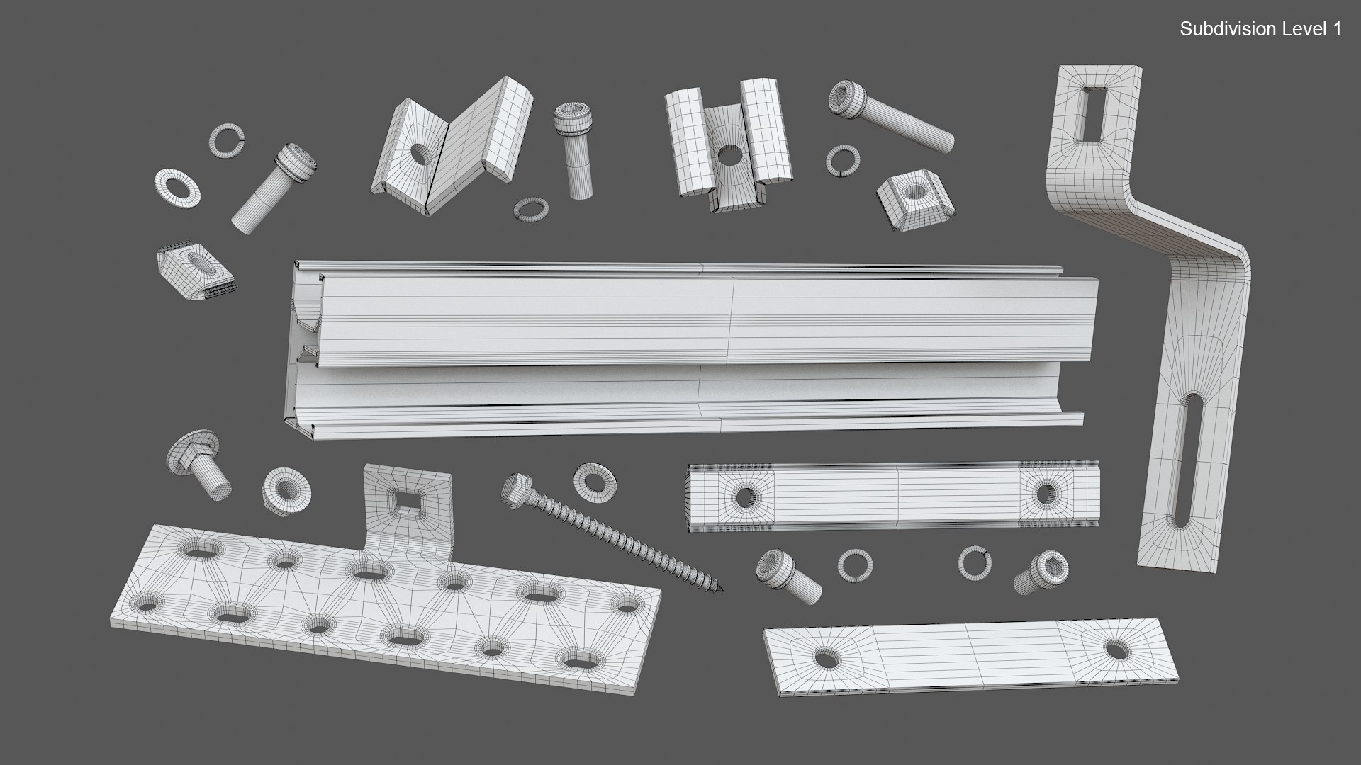 Solar Panel Mounting Kit V6 3D Model - TurboSquid 2209371