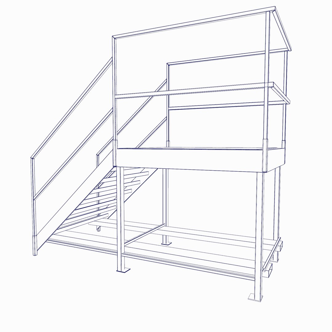 3D Model Industrial Stairs Steps Collection - TurboSquid 2402115