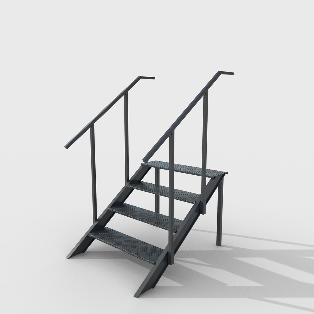 3D Model Industrial Stairs Steps Collection - TurboSquid 2402115