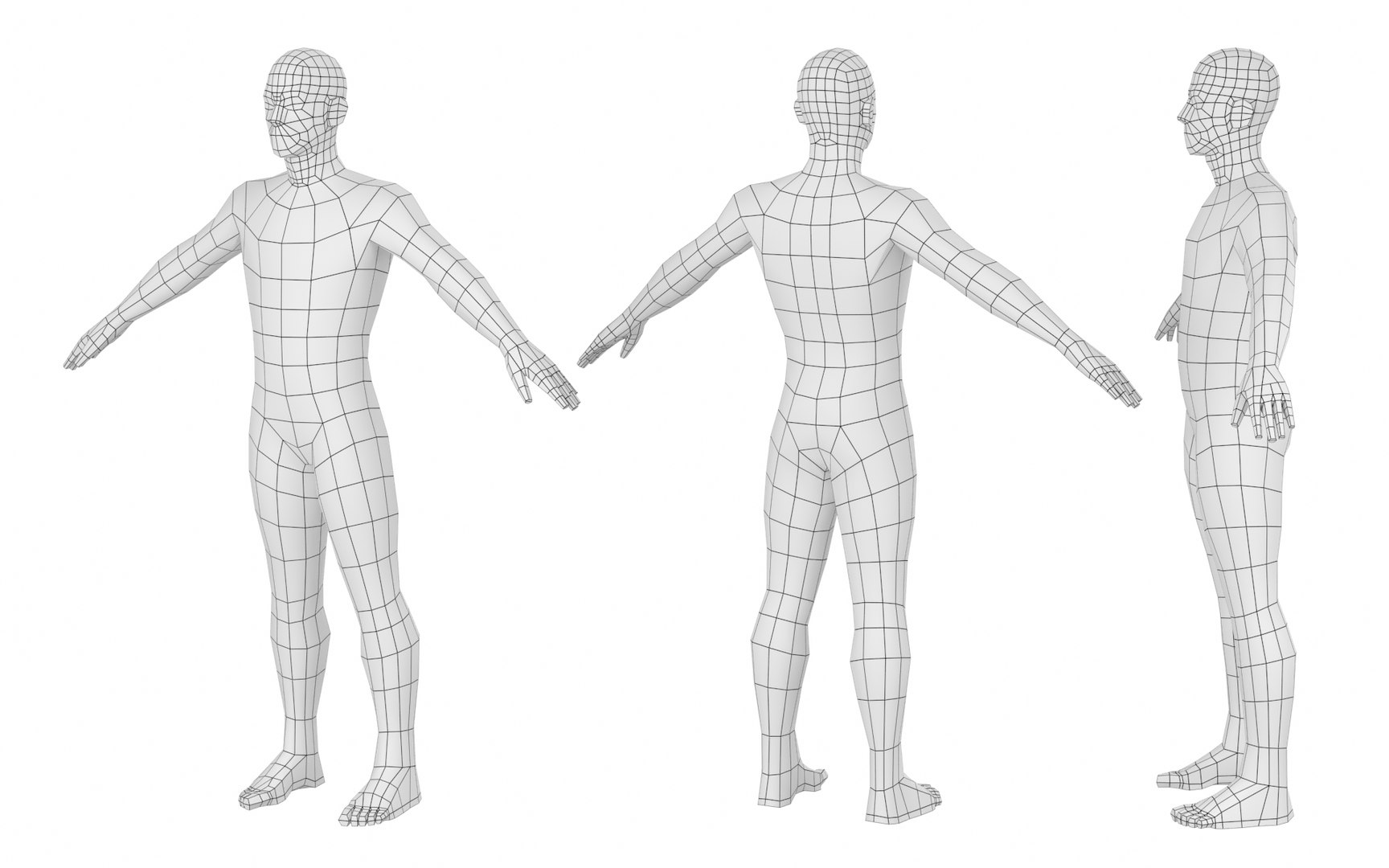 Natural Male In A-Pose In 5 Topologies 3D Model - TurboSquid 2121181