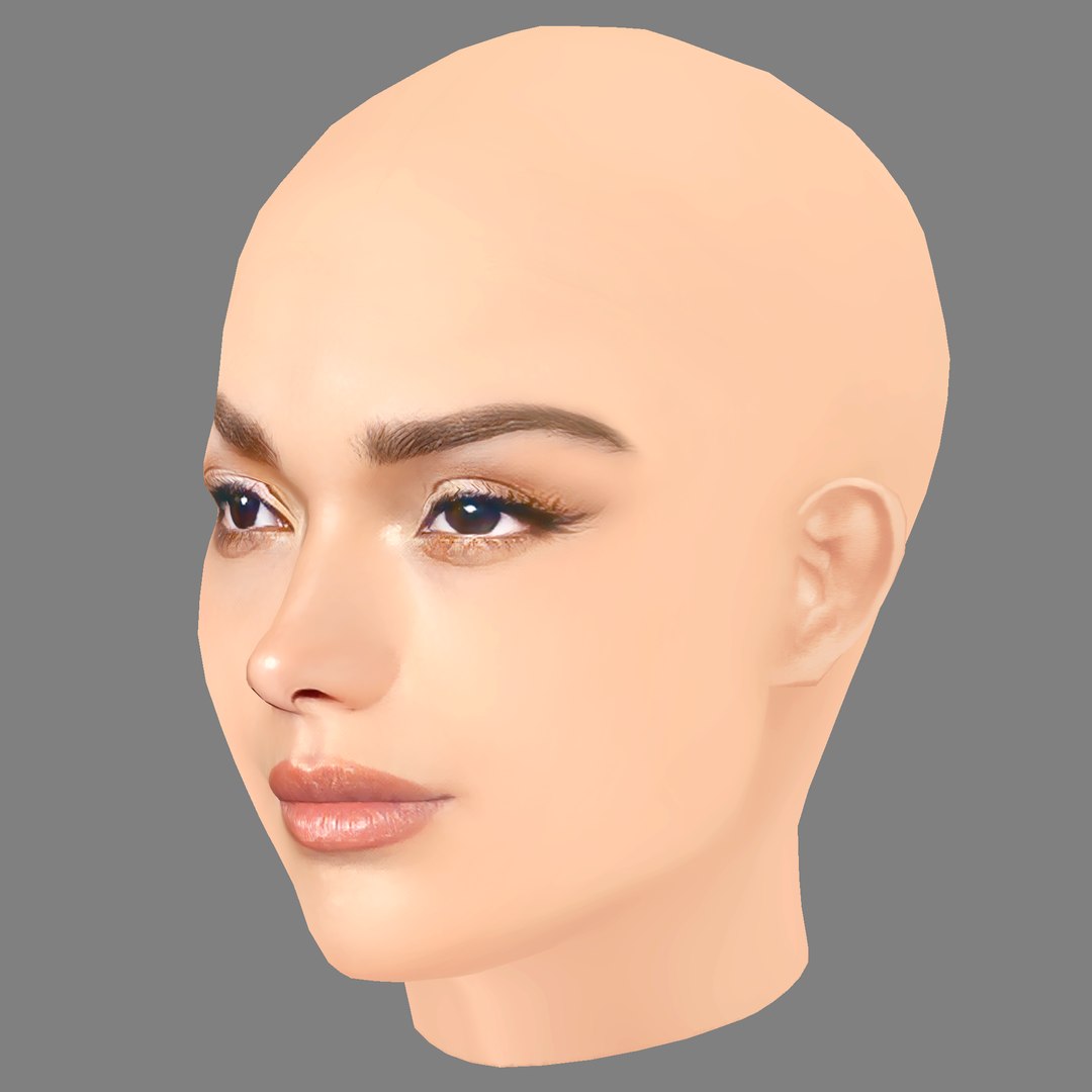Rachel Zegler Head - No Hair - Low Poly Head For Game 3D Model ...
