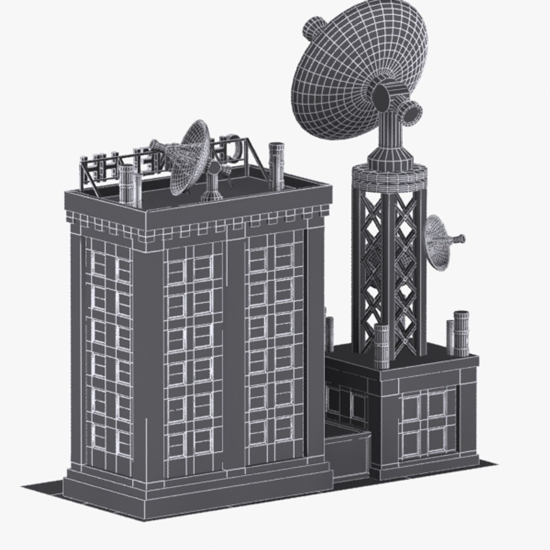 3d Cartoon Television Station Model