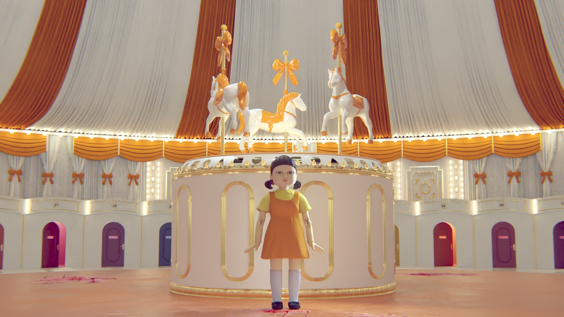 Squid Game Arena - Mingle Carousel Scene 3D Model - TurboSquid 2341297